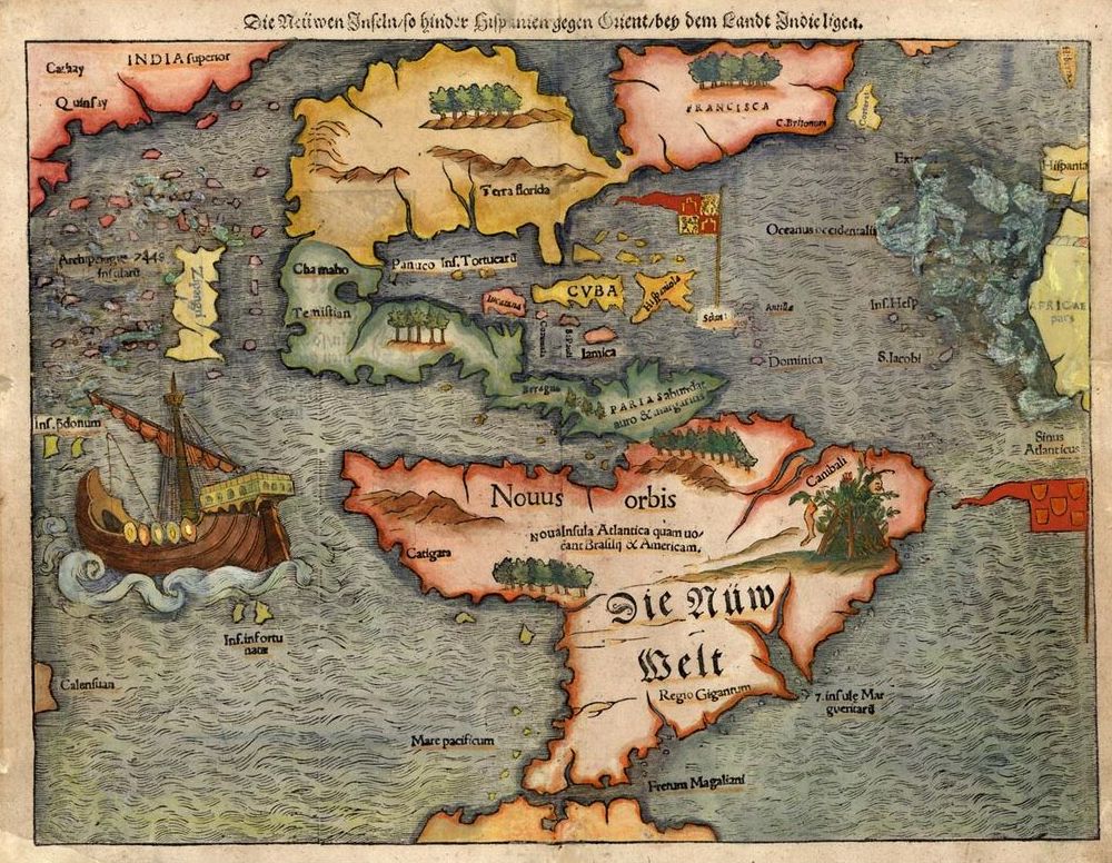 Mapa Nowego Świata z 1540 roku | HISTORIA.org.pl - historia, kultura ...